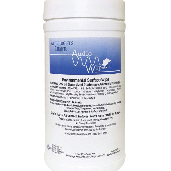 AudioWipes Towelettes - Large Canister (160 wipes) | Hearing Shop